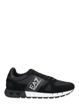 EA7 Leather And Polyester Sneakers - Black