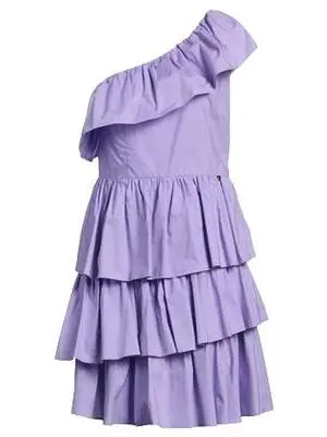 Liu Jo LIU •JO One-Shoulder Tiered Mini Dress Lilac