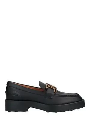 TOD'S Leather Loafers With Appliqués - Black
