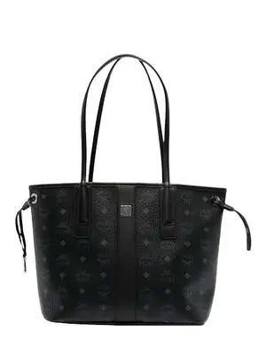 Mcm Liz Reversible Visetos Small Tote Bag - Black