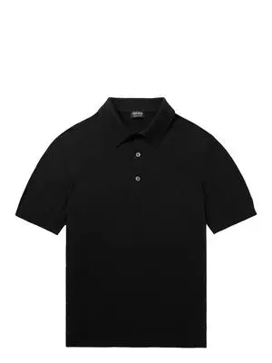 Zegna Slim-fit Cotton Polo Shirt - Black