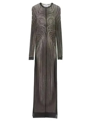 JEAN PAUL GAULTIER Jean Paul Gaultier Spiral-print Maxi Dress Black