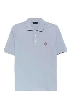 Herno Embroidered-logo Polo Shirt - Blue