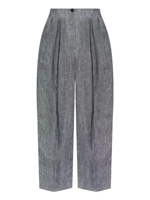 Emporio Armani Pleat-detail Trousers - Blue