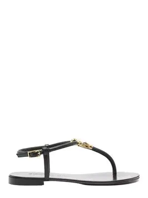 GIUSEPPE ZANOTTI Leather Thong Sandals - Black