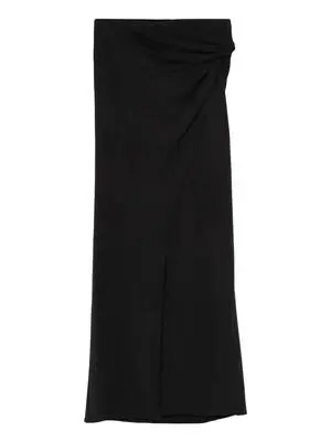Andamane Wrap-effect Midi Skirt - Black