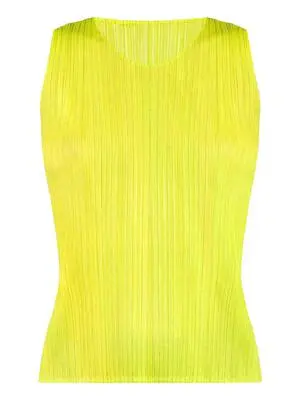 Issey Miyake Pleated Tank Top - Yellow