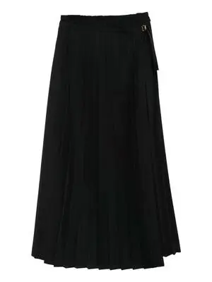 Ami Pleated Maxi Skirt - Black
