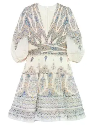 Zimmermann Pleated Mini Dress - Neutrals