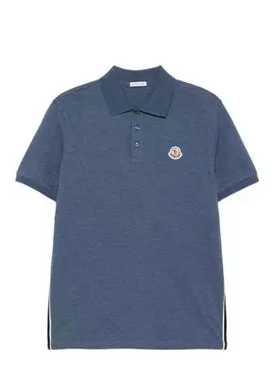 Moncler Logo-patch Polo Shirt Blue