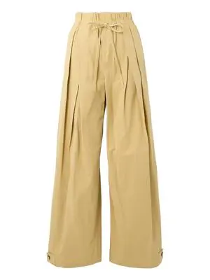 JIL SANDER Pleated Twill Wide-leg Pants - Neutrals