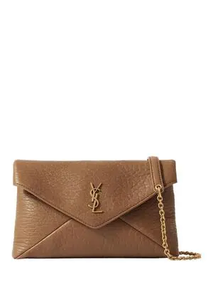 Saint Laurent Cassandre Mini Textured-leather Shoulder Bag - Brown