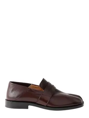 MAISON MARGIELA Tabi Split-toe Leather Loafers - Burgundy