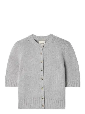 Khaite Nora Cropped Cashmere Cardigan - Gray