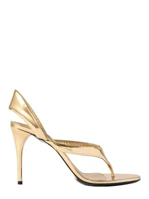 Alaïa Tong 90 Mirrored-leather Sandals - Gold