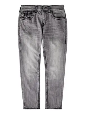 True Religion Rocco Distressed Slim-leg Jeans - Grey