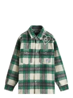 BILLIONAIRE BOYS CLUB Heart & Mind Check Overshirt - Green Check