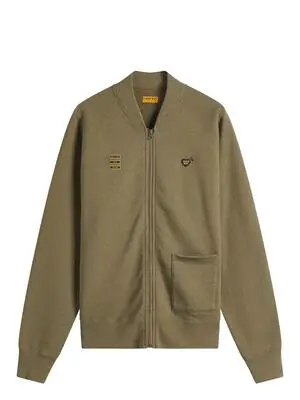 HUMAN MADE Heart Zip Jersey Bomber Jacket - Olive