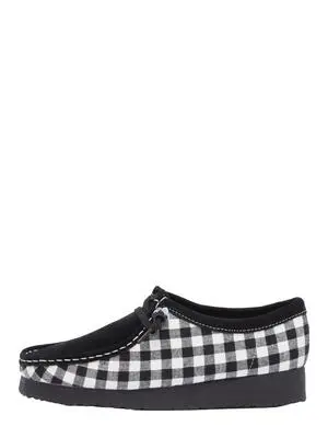 Clarks Wallabee Lace Up Shoes - Black/white Gingham