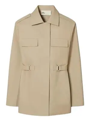 Tory Burch Canvas Jacket - Silver Taupe