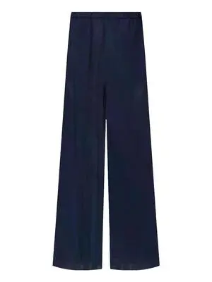 Emporio Armani Jacquard Palazzo Trousers - Blue