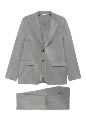 MANUEL RITZ Striped Suit - Grey