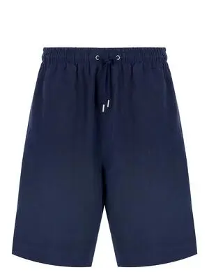 Giorgio Armani Linen Canvas Bermuda Shorts - Blue
