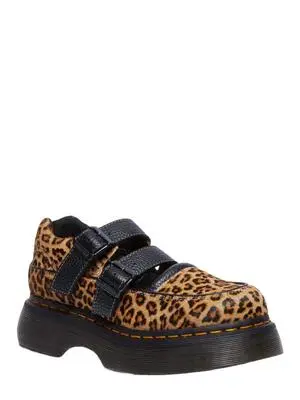 Dr. Martens Buzz Leopard Mary Jane Shoes - Tan