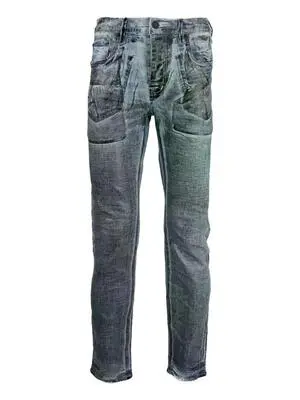 PURPLE BRAND X-ray Low-rise Skinny Jeans - Blue