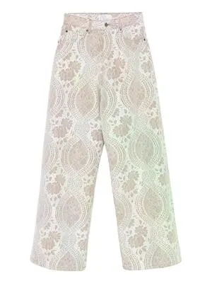 Giuseppe Di Morabito Lace-effect Jeans - Neutrals