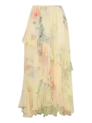 Zimmermann Illuminate Asymmetric Maxi Skirt - Neutrals