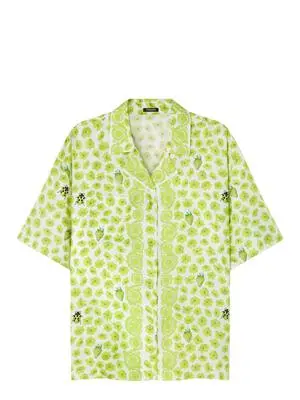 Versace Strawberry Garden Silk Shirt - Green