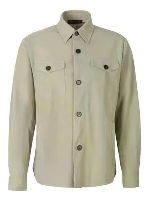 Harris Wharf London Button-up Overshirt - Green