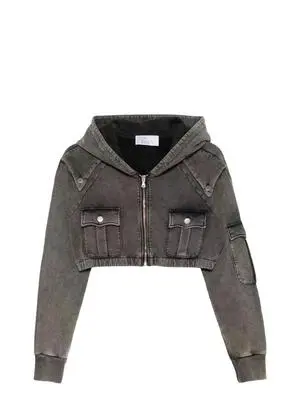 GIUSEPPE DI MORABITO Giuseppe Di Morabito Cropped Zip-Up Hoodie