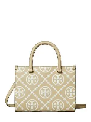 Tory Burch T Monogram Embossed Tote - Beige