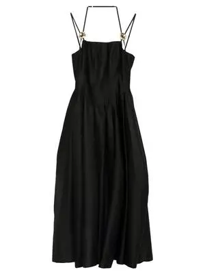 Stine Goya Satin Midi Dress - Black
