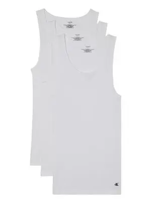 Calvin Klein 3-pack Classic Cotton Tanks - White/ White