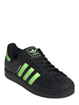 Adidas Adidas Gender Inclusive Superstar II Sneaker Black/ Signal Green/ White