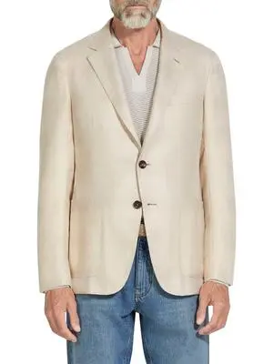 Zegna Cashmere & Silk Sport Coat - Natural Chalk