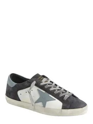 GOLDEN GOOSE Super-star Low-top Sneakers - White/asphalt/silver/blue