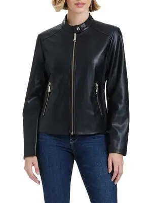 Vince Camuto Faux Leather Jacket - Black