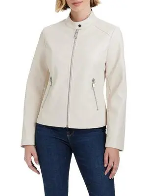 Vince Camuto Vince Camuto Faux Leather Jacket Bone
