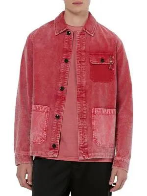 Scotch & Soda Washed Corduroy Worker Jacket - Dusty Red