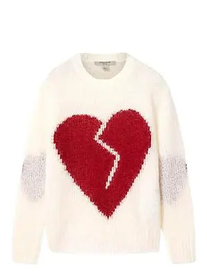 ALLSAINTS Crewneck Wool-blend Jumper - Ecru White/red