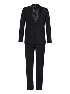Paul Smith Peak Lapels Flap Pockets Regular-fit Wool-blend Suit - Black