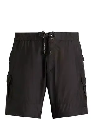 Dolce & Gabbana Swim Shorts With Tag Detail - Black