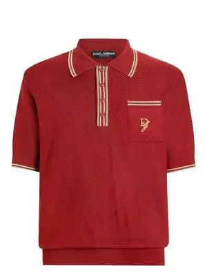 Dolce & Gabbana Logo-embroidered Polo Shirt - Red