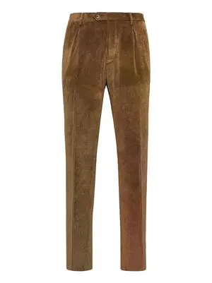 Boggi Milano Corduroy Straight Trousers - Brown