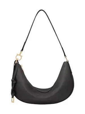 FERRAGAMO Ferragamo Medium Leather Shoulder Bag Black