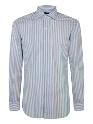 BARBA NAPOLI Striped Shirt Blue